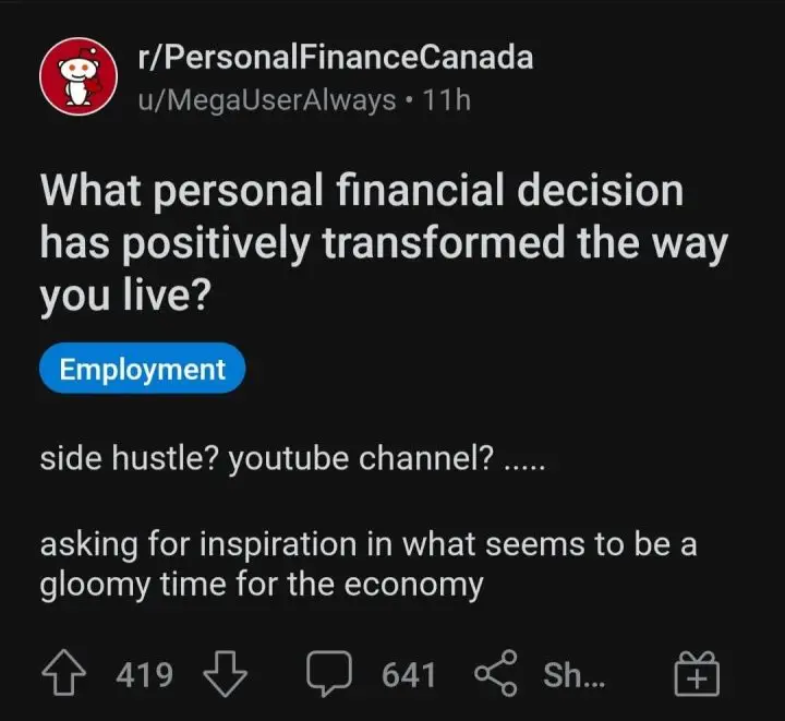 What Personal Financial Decision Has Positively Transformed How You Live?